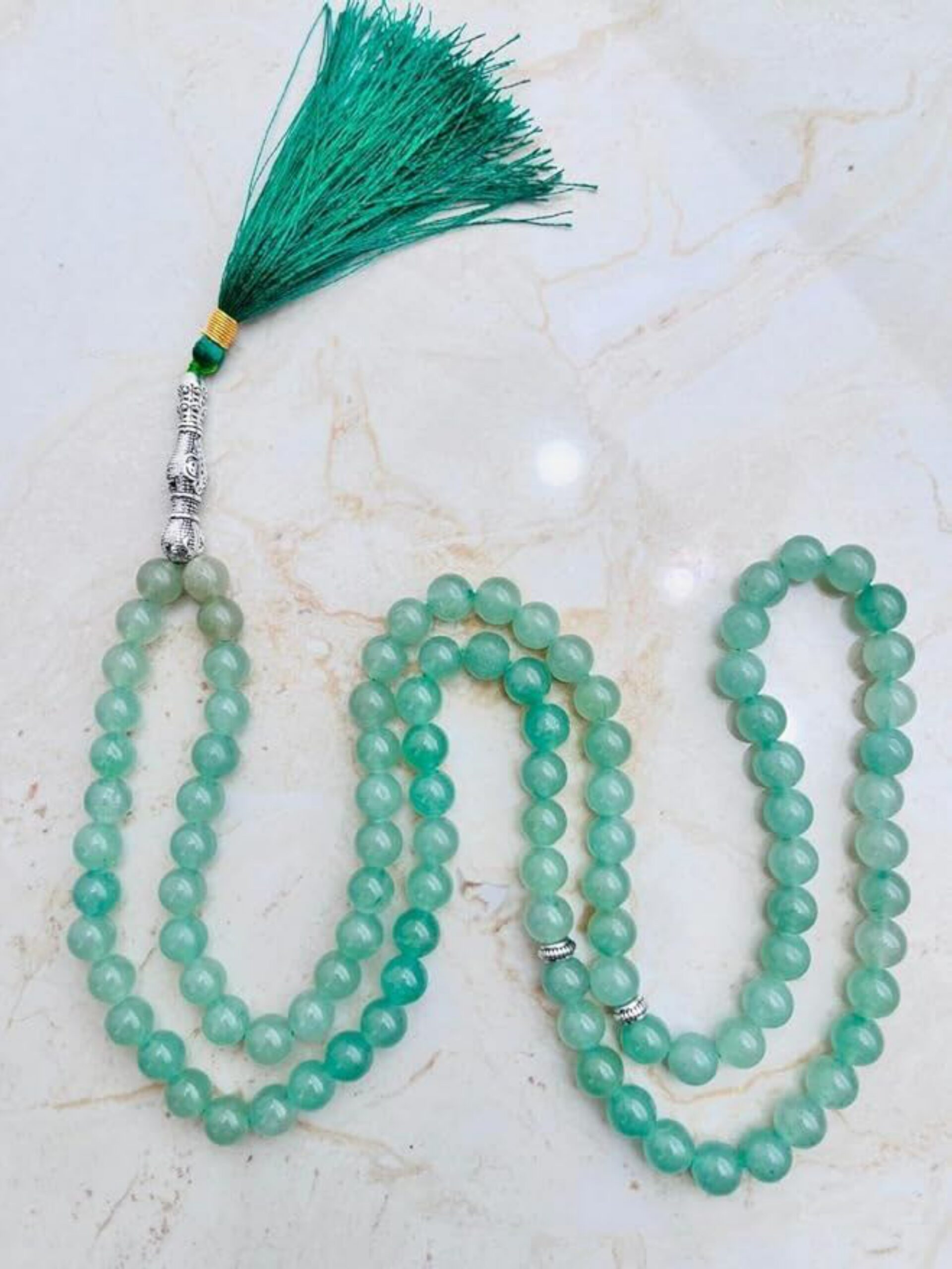 Green Jade Tasbeeh – Islamic Prayer Beads – Hooriya Creation